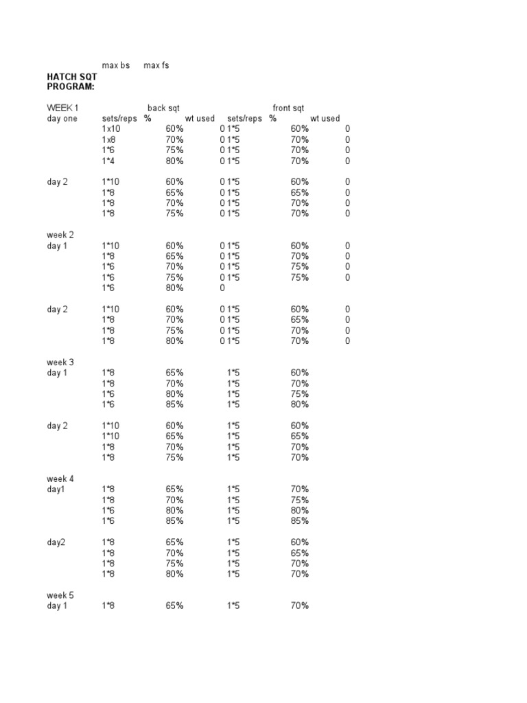 Hatch Squat Program Overview | PDF
