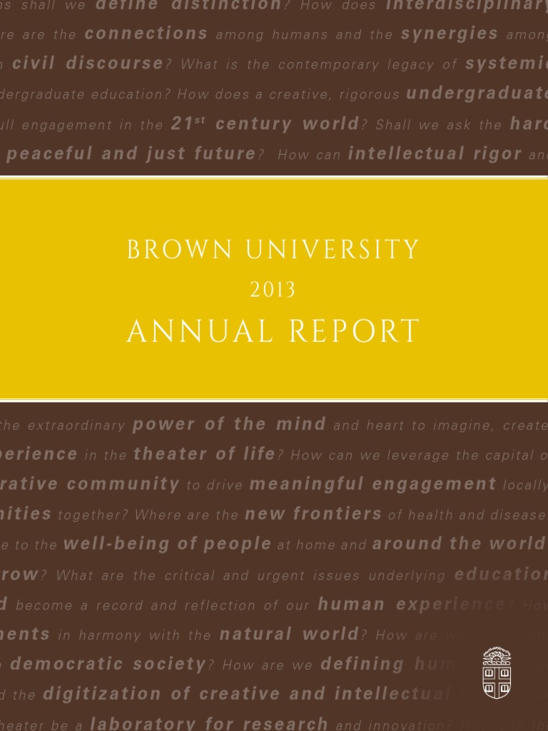 2013 Annual Report Final | PDF | Brown University | Humanities