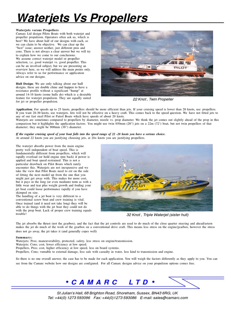 Waterjets Vs Propellers | PDF | Jet Engine | Propeller