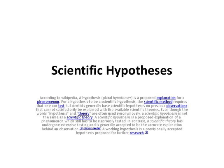 Understanding Scientific Hypotheses | PDF