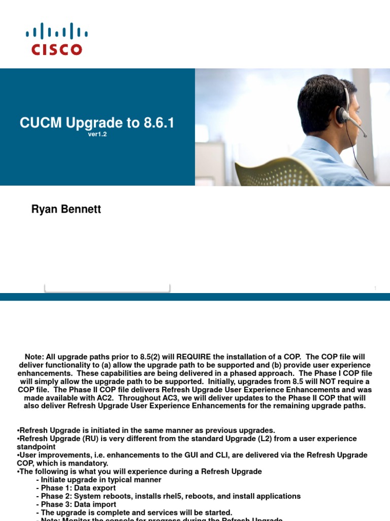 CUCM Upgrade To 8.6.1 Ver1.2 | PDF | Command Line Interface | Areas Of ...