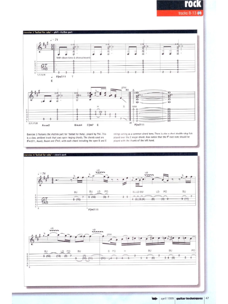 Ejercicios - Steve Morse - Rock-Guitar - Masterclass (Guitar Tab) | PDF