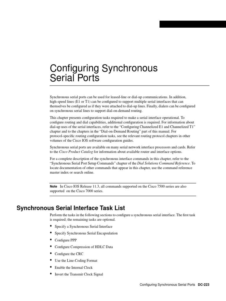 Configuring Synchronous Serial Ports | PDF | Data Compression ...
