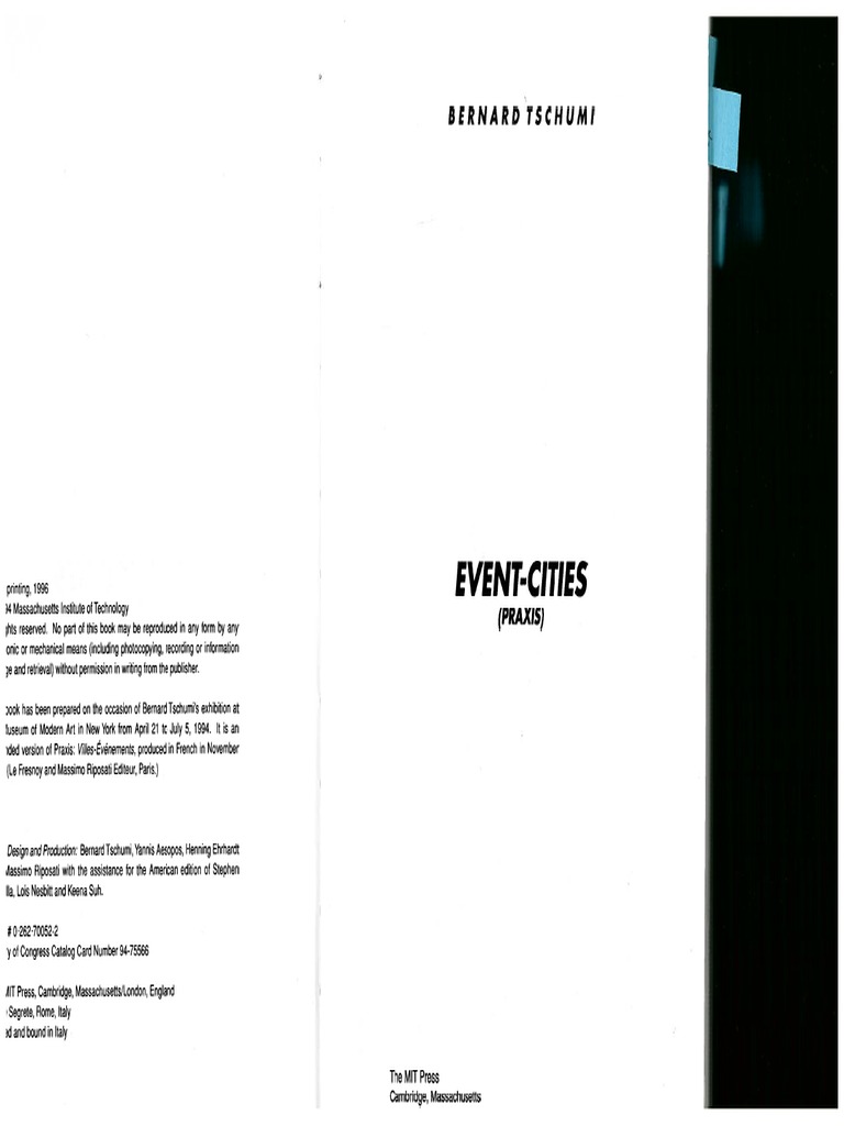 Tschumi - Event Cities Excerpts | PDF