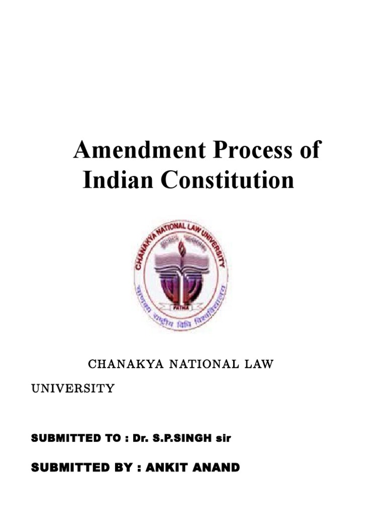Amendment of Indian Constitution | PDF | Constitutional Amendment | Constitution