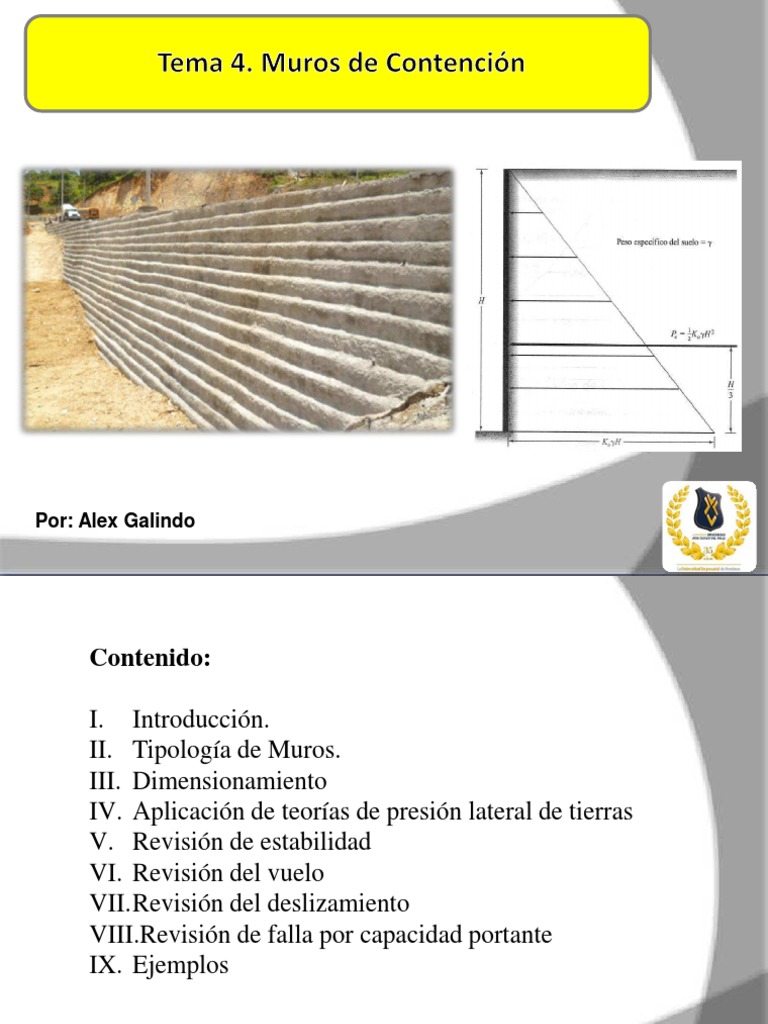 Tema 4. Muros de Contencion-Libre | PDF | Fricción | Fundación (Ingeniería)