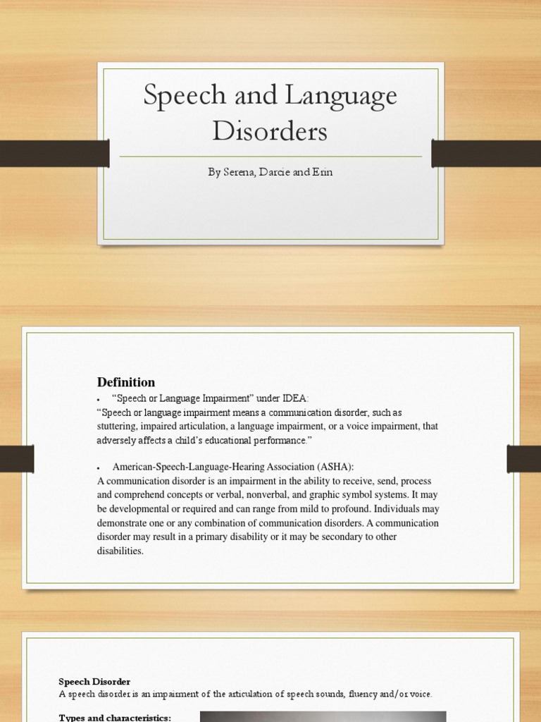 Speech and Language Disorders | PDF | Special Education | Speech ...