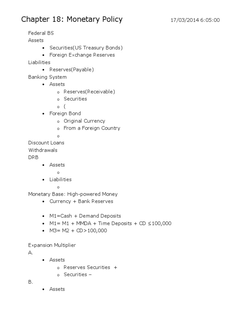 Chapter 18: Monetary Policy | Download Free PDF | Money Supply ...