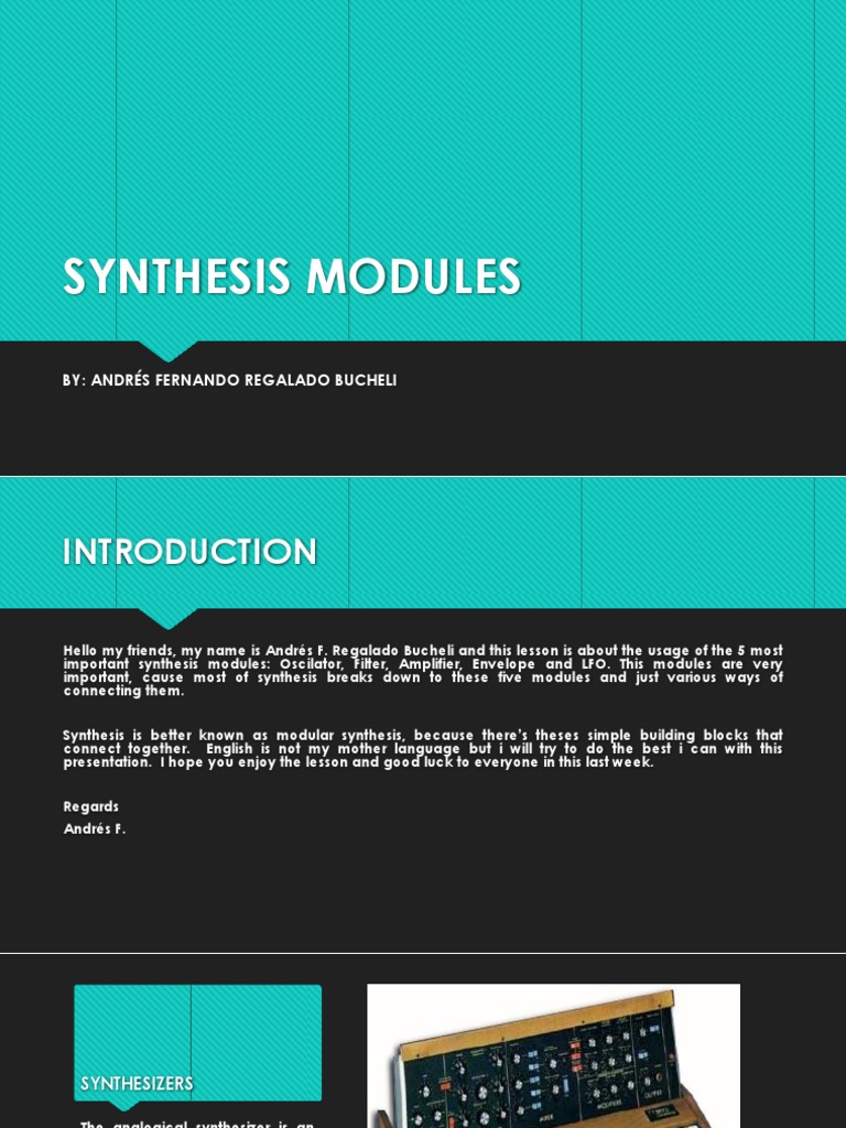 Synthesis Modules | PDF | Synthesizer | Electromagnetism