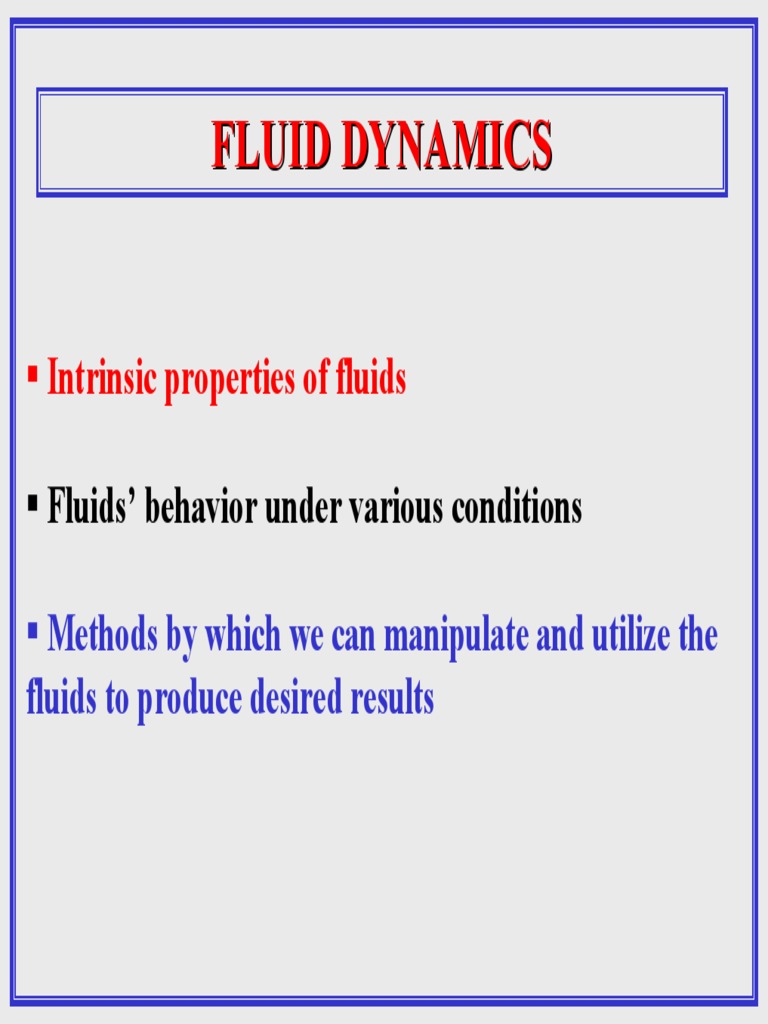 Fluid Dynamics Lecture I | PDF | Laminar Flow | Viscosity