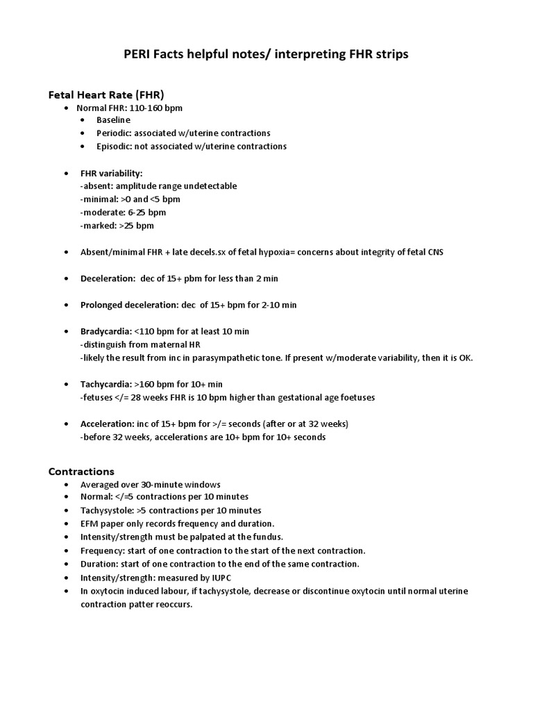 FHR Strip Interpretation Guide | PDF | Medicine | Obstetrics