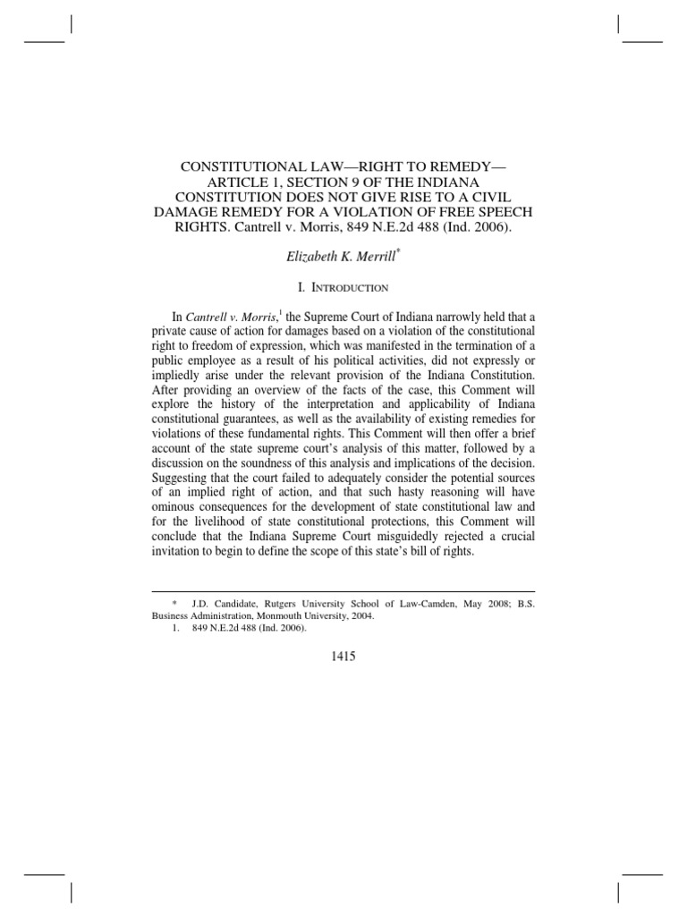 Right For Civil Remedy | Download Free PDF | Bivens V. Six Unknown ...