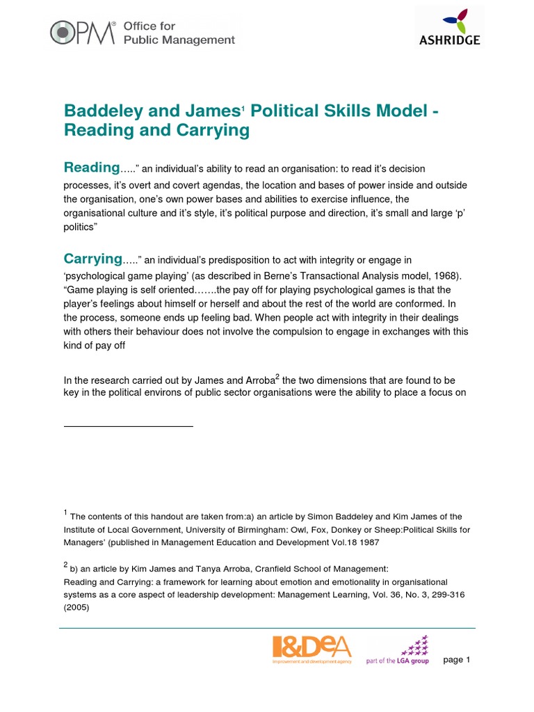 Political Skills Model | Emotions | Self-Improvement