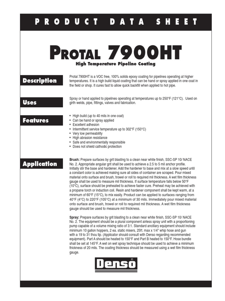 Denso Protal 7900HT | PDF | Epoxy | Building Engineering