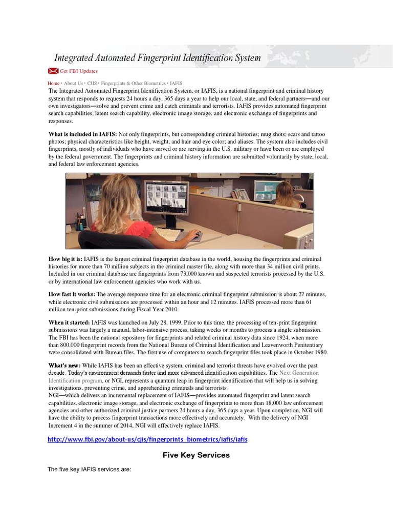 IAFIS | Fingerprint | National Security