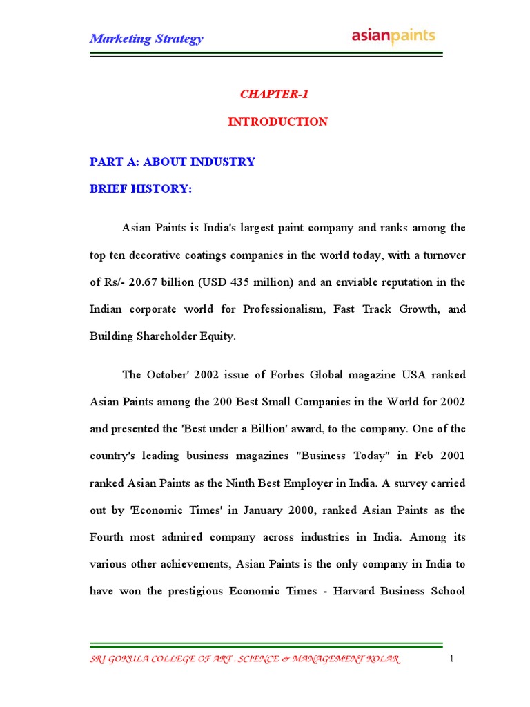 Asian Paints Project - Suresh | PDF | Sales | Marketing