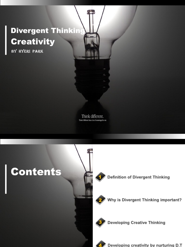 Divergent Thinking in Creativity | PDF | Brainstorming | Creativity