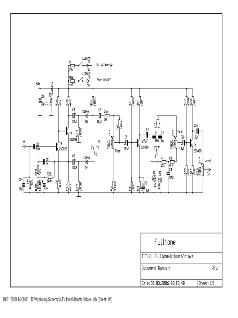 Fulltone Ultimate Octave Schematic | PDF