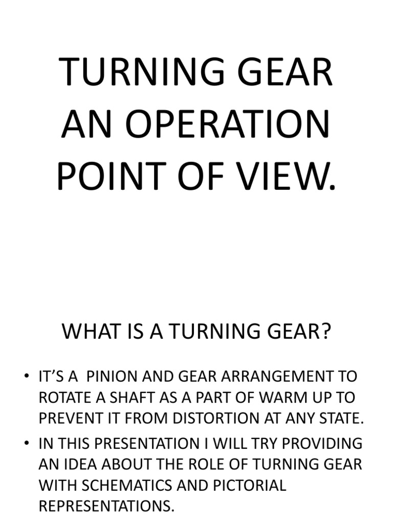Turning Gear An Operation Point of View | PDF | Bearing (Mechanical) | Pump