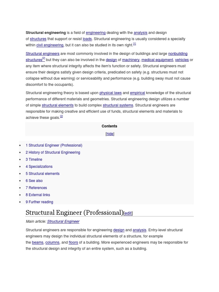 Structural Engineer (Professional) : Structural Engineering Is A Field ...