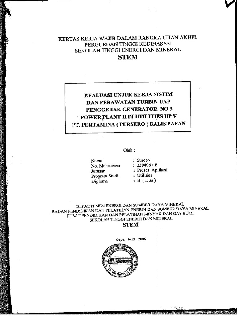 Evaluasi Performa Turbin Uap | PDF