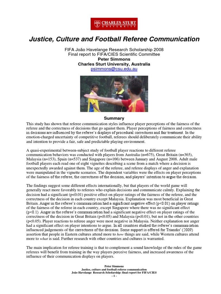 Justice, Culture and Football Referee | PDF | Anger | Perception