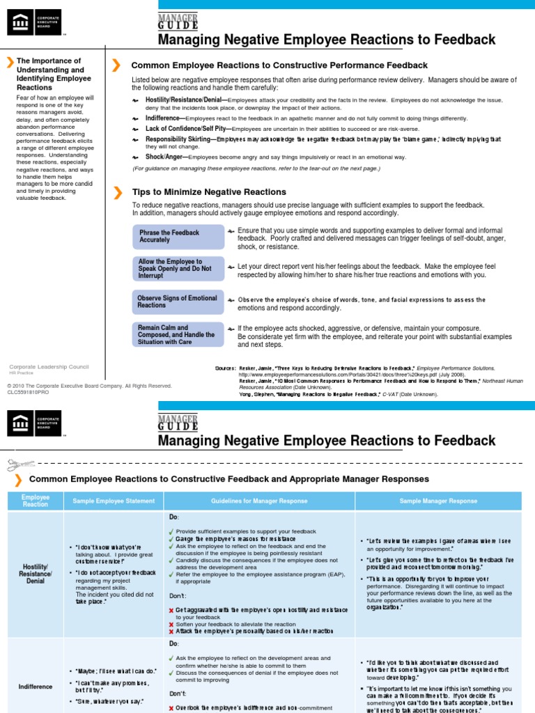 Managing Employee Reactions | PDF | Anger | Emotions