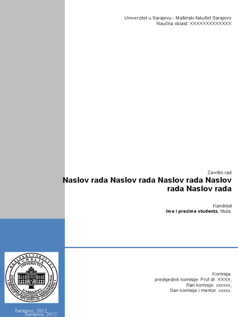 Template Zavrsnog Rada | PDF