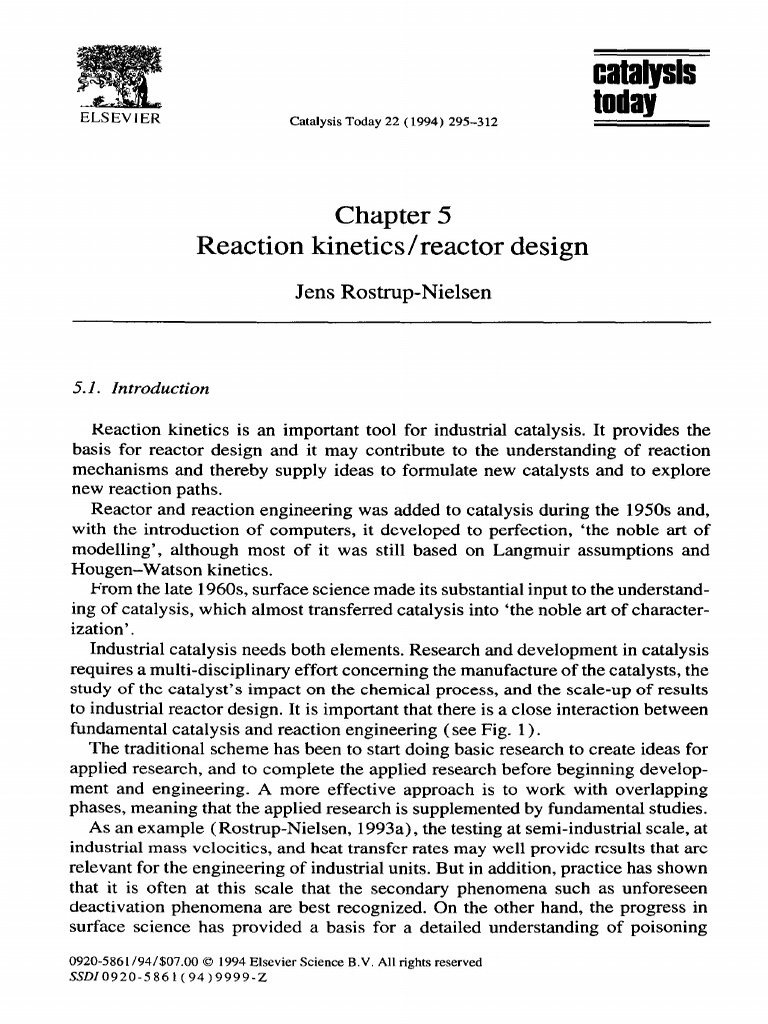 Reaction Kinetics-Reactor Design | PDF | Teaching Methods & Materials ...