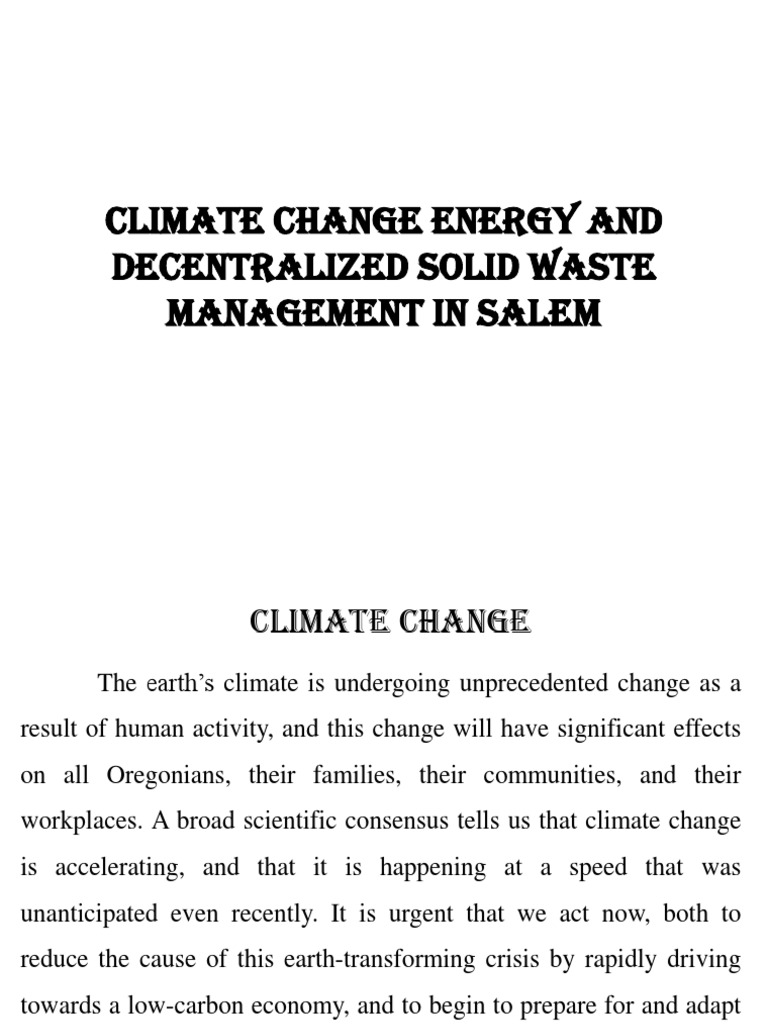 Climate Change | Download Free PDF | Climate Change Mitigation | Waste ...