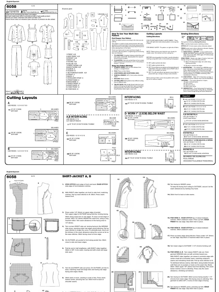 How To Use Your Multi Size Pattern Cutting Layouts Sewing Directions ...