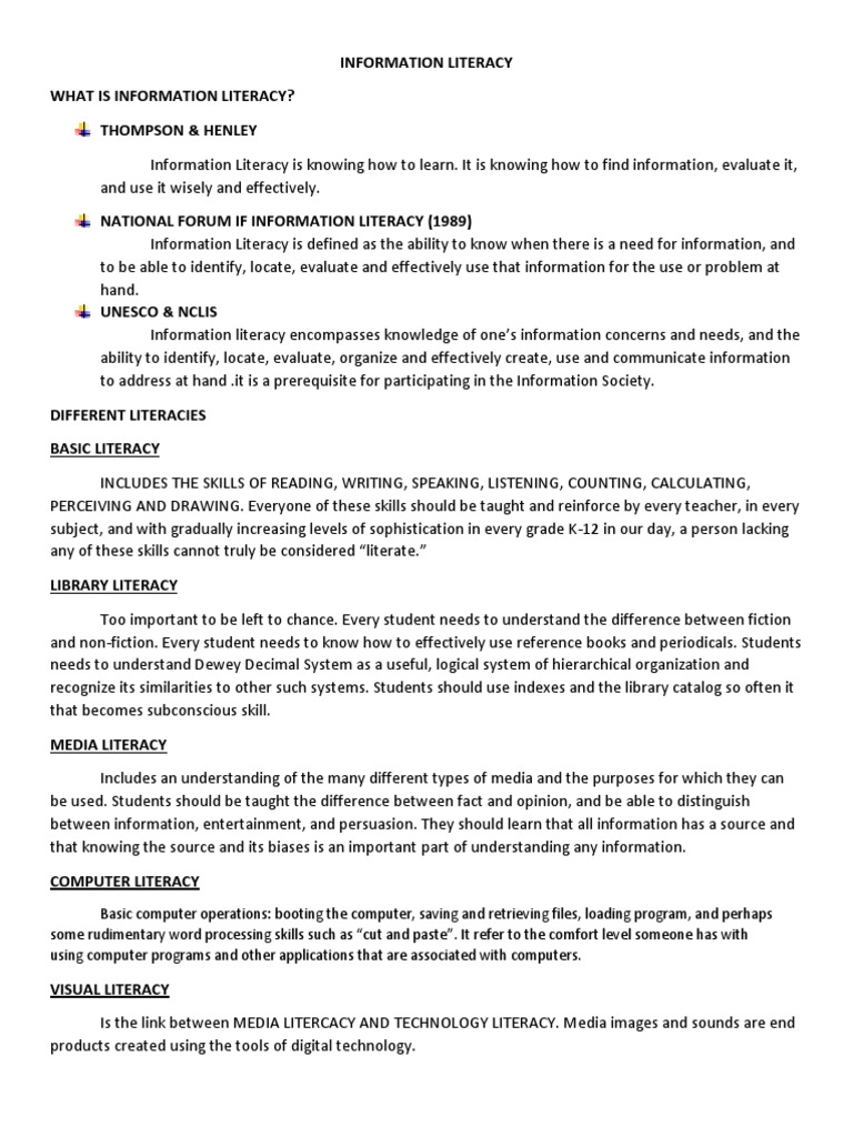 Information Literacy | PDF | Information Literacy | Literacy