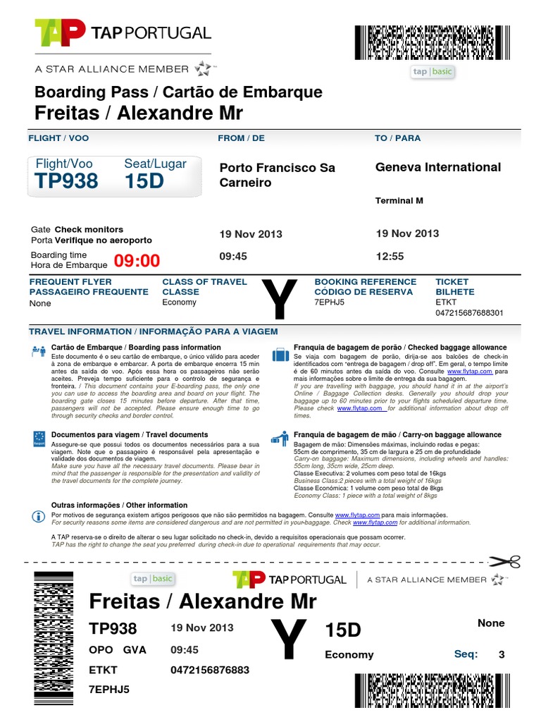 Cartao Embarque TAP PDF | PDF | Transporte | Companhias aéreas