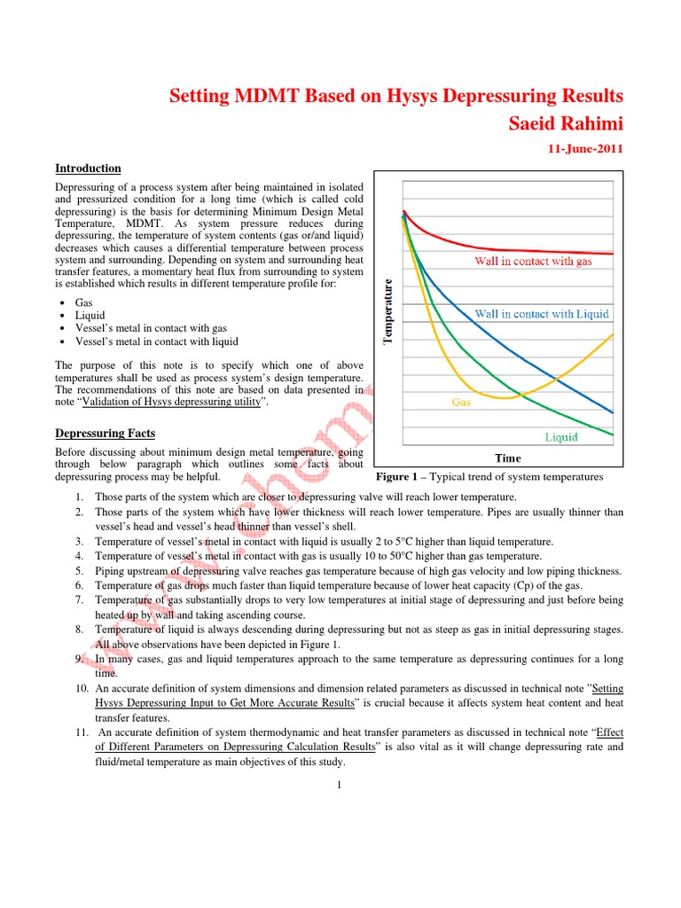 Setting MDMT from Depressuring Analysis | PDF