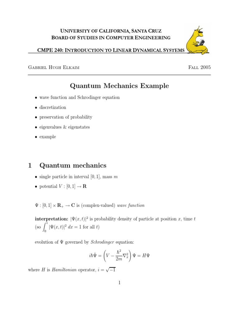 Quantum Mechanics Example: U C S C B S C E CMPE 240: I L D S | Download ...