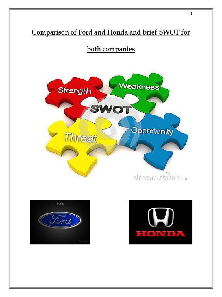 Comparison of Ford and Honda and Brief SWOT For Both Companies | PDF ...