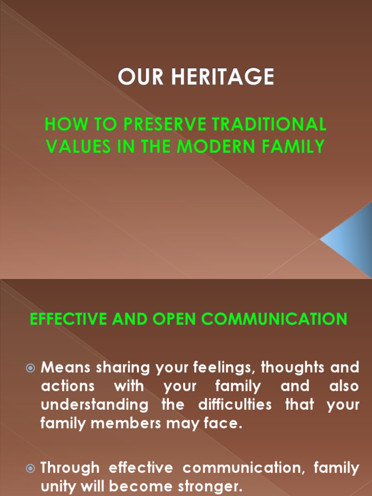 Preserving Family Values in Modern Times | PDF