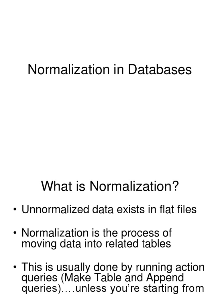 Normalization in Databases | PDF | Databases | Computer Data