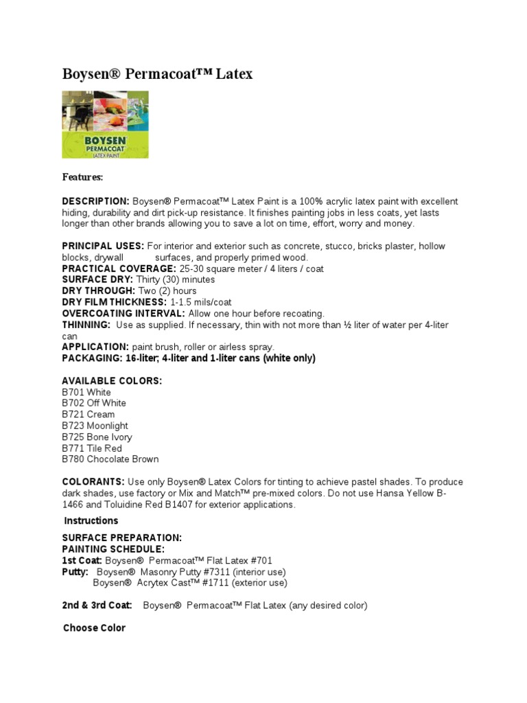 Boysen Color | Acrylic Paint | Paint