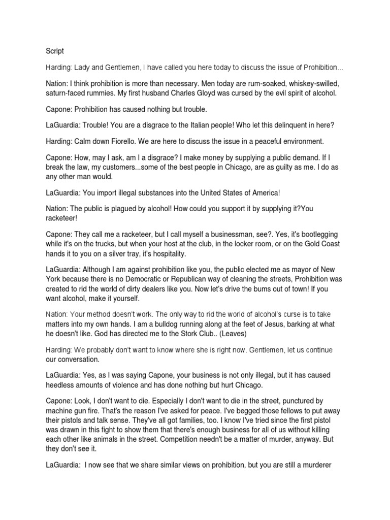 1920s Interdisciplinary Script | PDF | Prohibition | United States Travel