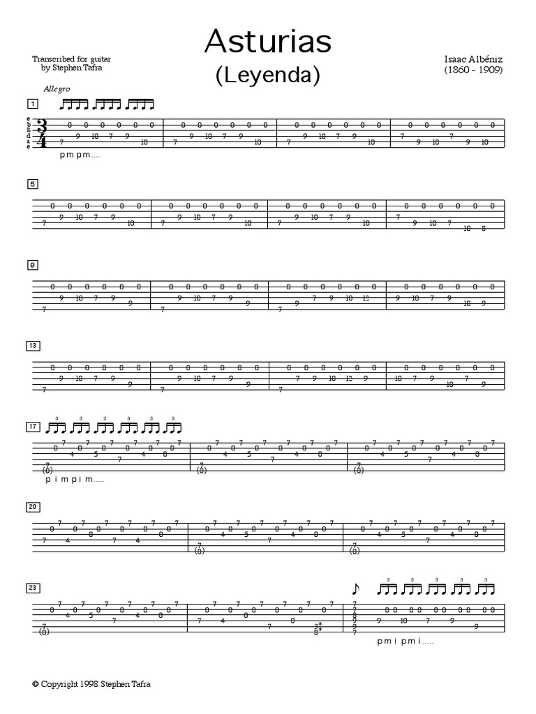 Asturias Tab Pdf Compositions For Guitar Compositions