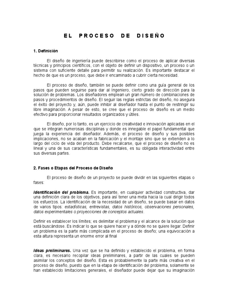 Proceso de Diseño en Ingeniería | PDF
