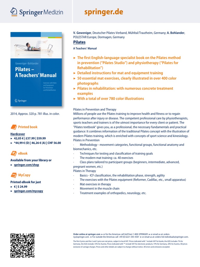 Productflyer - 978 3 642 38113 3 | PDF | Pilates | Physical Therapy