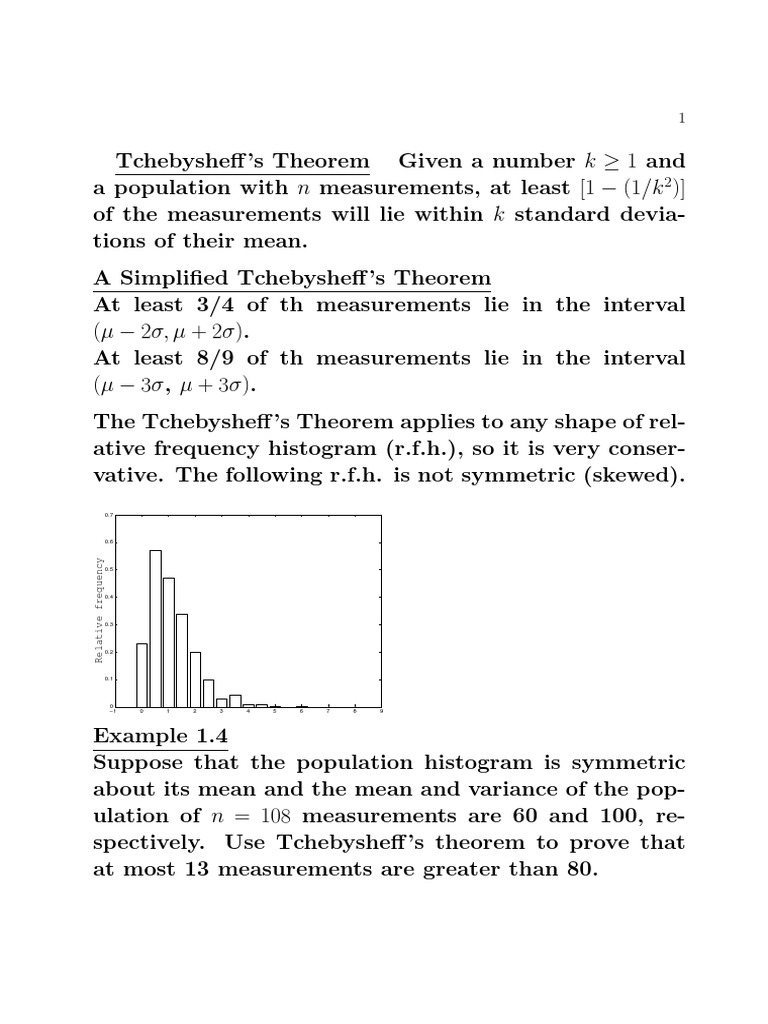 Empirical and Tchebysheff's Theorem | PDF | Histogram | Statistical Theory