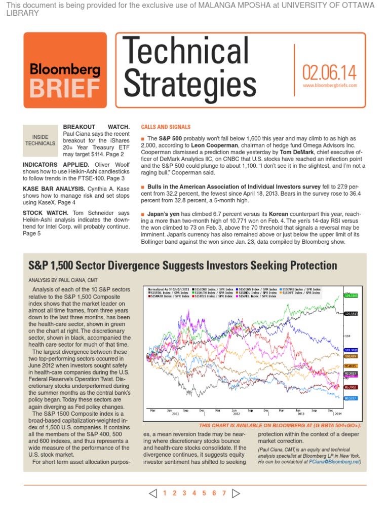 February: February 6, 2014.pdf6, 2014 | PDF | Bloomberg L.P. | Technical Analysis
