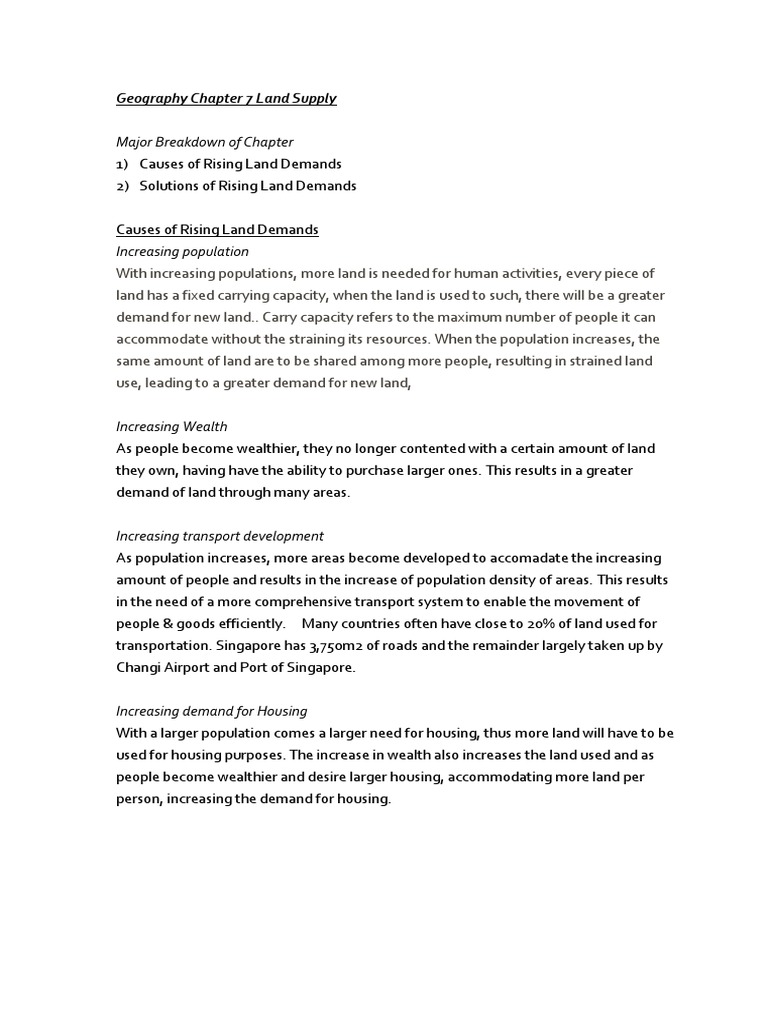 Geography Chapter 7 Land Supply | PDF | Soil | Irrigation