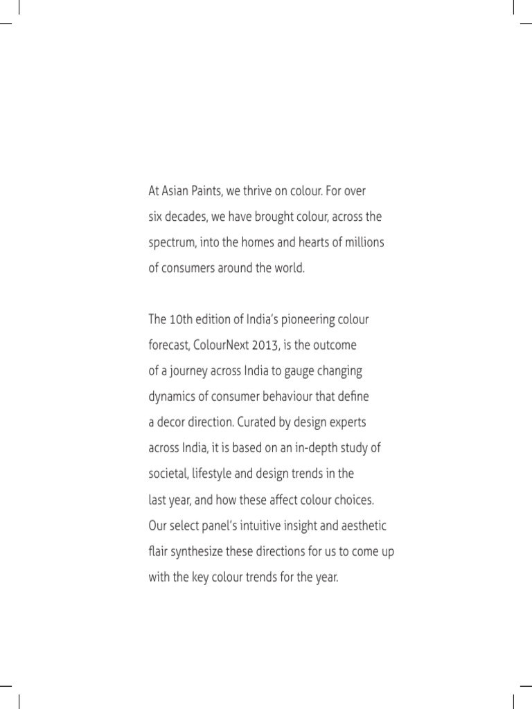 Colour Trends 2013: Asian Paints Insights | PDF | Color | Nature