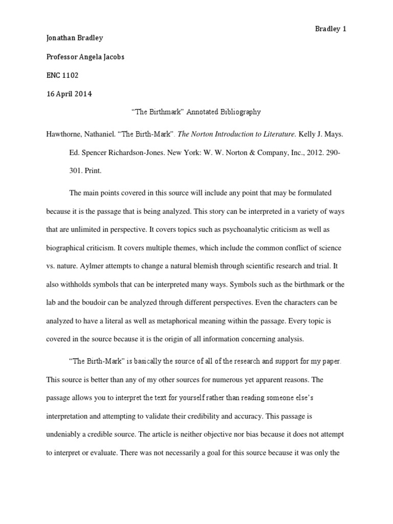 Nathaniel Hawthorne The Birthmark Symbolism