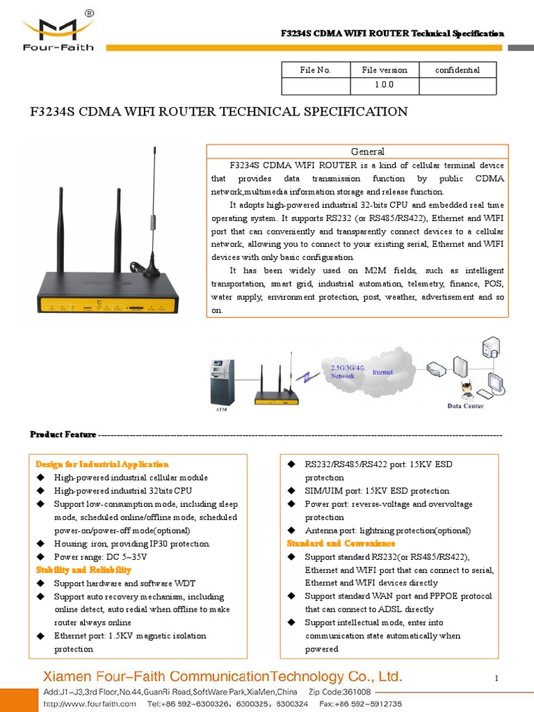 F3234S Cdma Wifi Router Technical Specification: General | PDF | Wi Fi ...