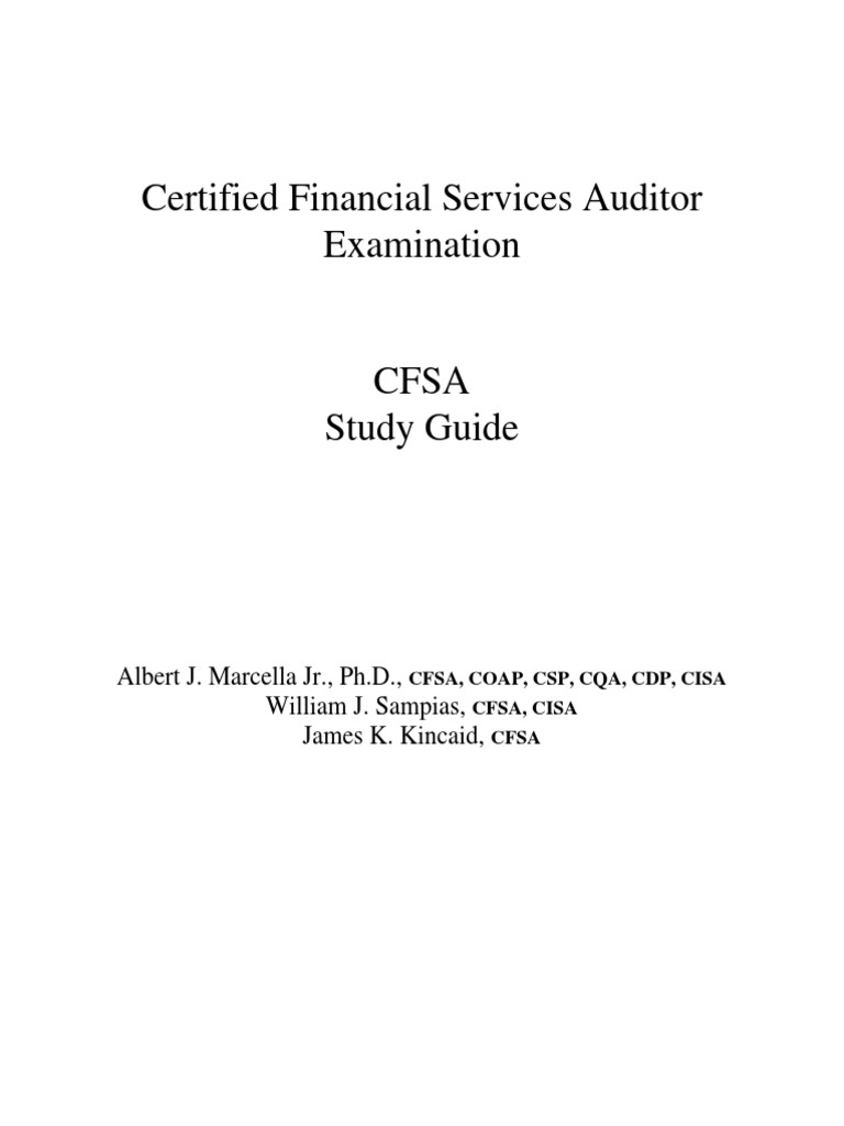 CFSA Study Guide | PDF | Internal Audit | Securities (Finance)